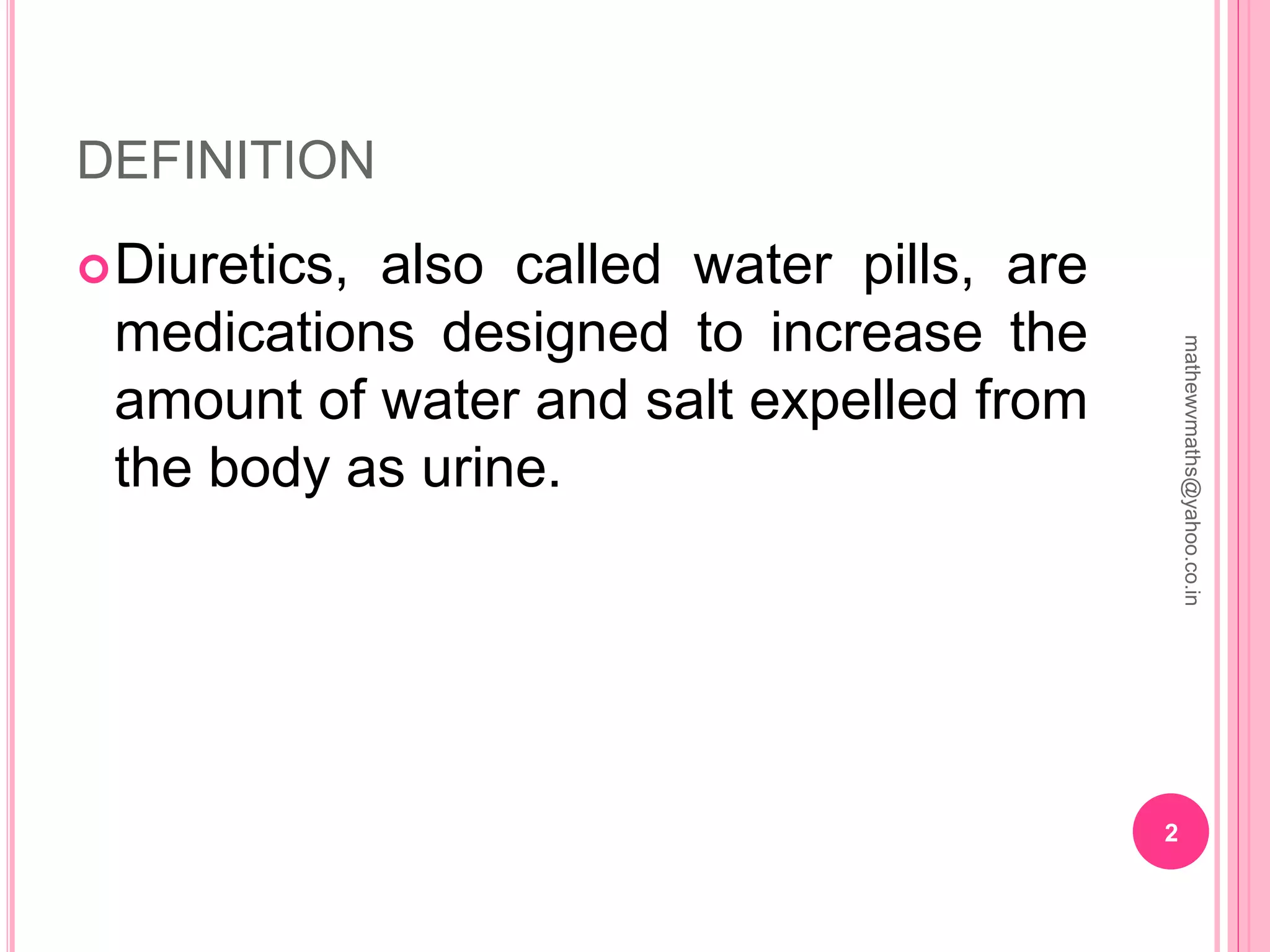 Nurses responsibilities on Diuretics | PPTX