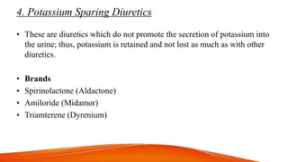 Diuretics | Definition | Mechanism of Action | Classes of Drugs | PPTX