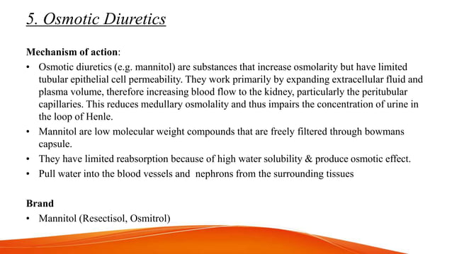 Diuretics | Definition | Mechanism of Action | Classes of Drugs | PPTX ...