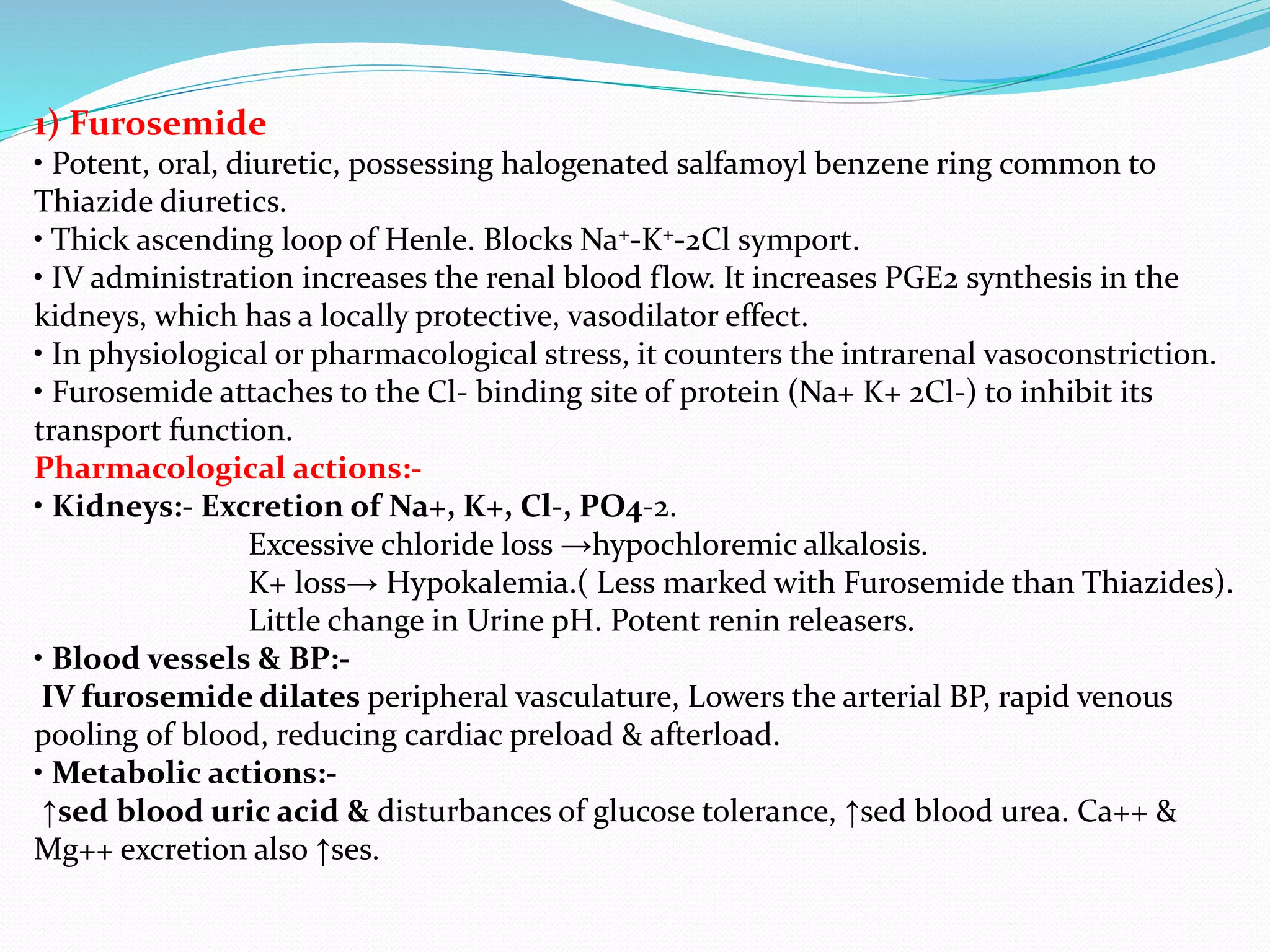 Diuretics | PPTX | Chemistry | Science