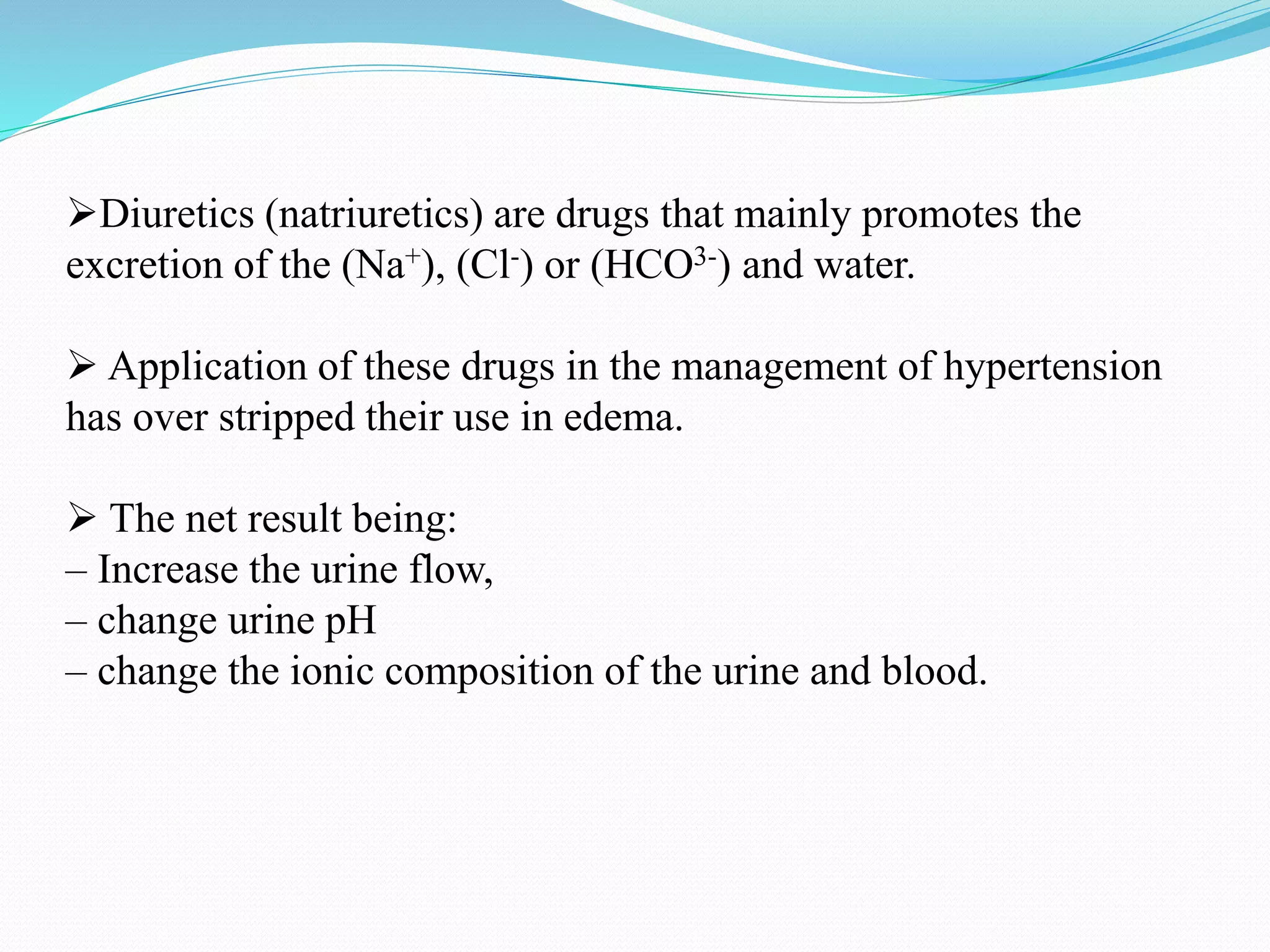 Diuretics | PPTX | Chemistry | Science