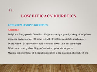 analytical methods of Diuretics | PPTX | Pharmaceutical Drugs | Medical ...