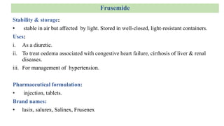 Diuretics for Diploma in Pharmacy, as per ER 2020 | PPTX | Chemistry ...