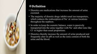 Diuretics: Pharmacology | PPTX