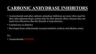 Diuretics: Pharmacology | PPTX
