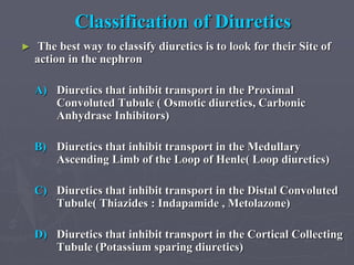 Diuretics its classification and Pharmacology.ppt