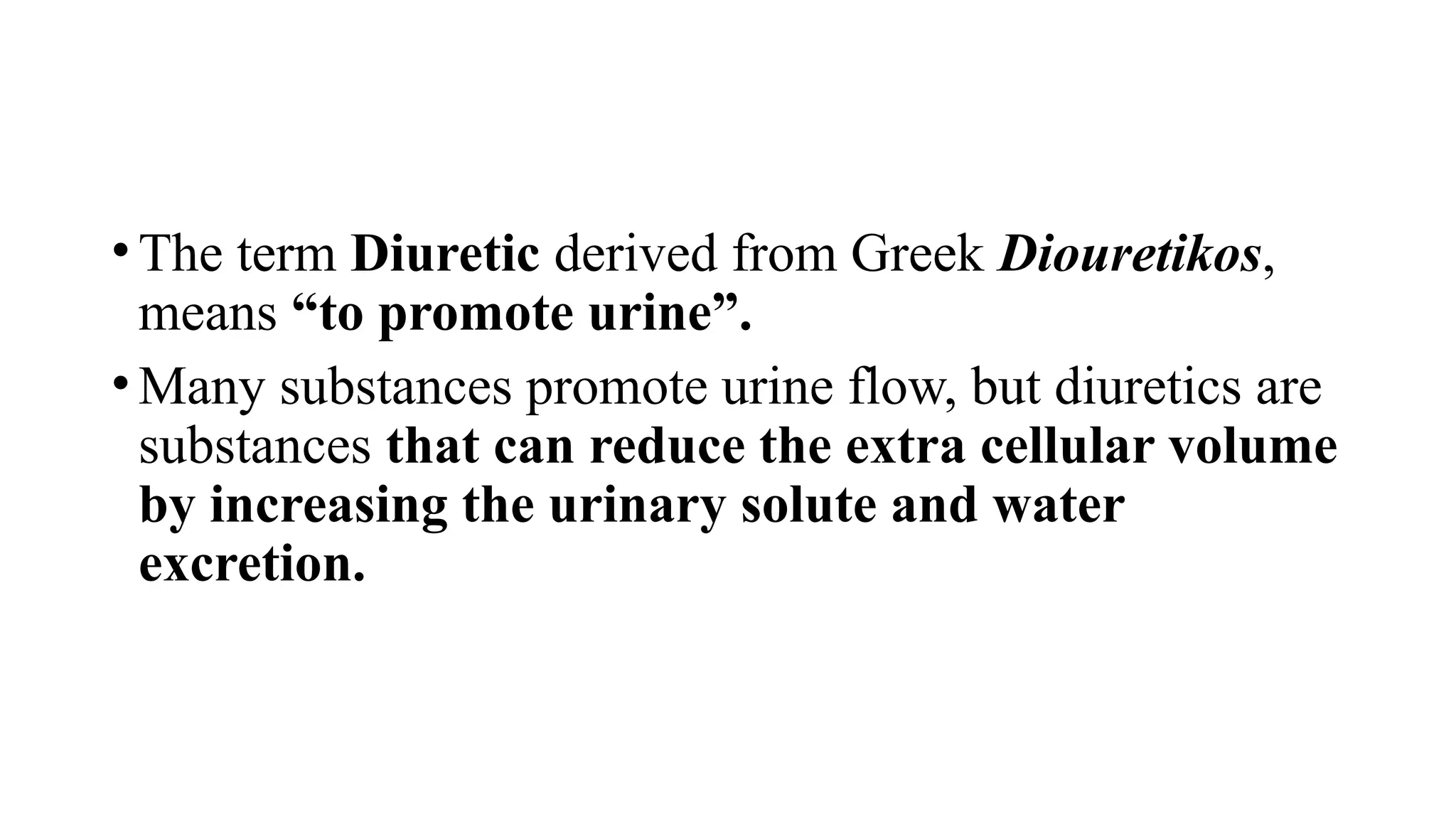 Diuretics, it's use and mechanism of action | PPTX