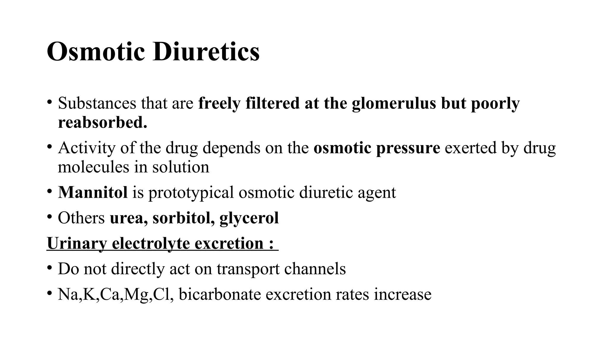 Diuretics, it's use and mechanism of action | PPTX