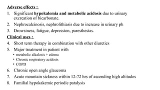 Diuretics, it's use and mechanism of action | PPTX