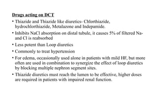 Diuretics, it's use and mechanism of action | PPTX