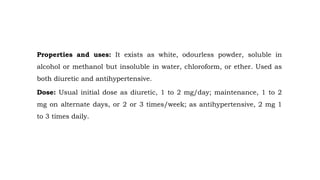 Diuretics medicinal chemistry and differnet types of diuretics | PPTX