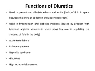 PRESENTATION ON DIURETIC AGENTS MEDICINAL CHEMISTRY | PDF