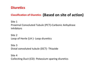 Drugs used as Diuretics medicinal chemistry | PPT