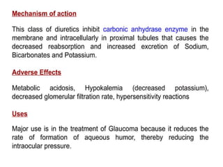 DIURETIC AGENT, STRUCTURE, SAR, MOA AND USES | PDF