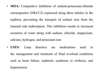 DIURETIC AGENT, STRUCTURE, SAR, MOA AND USES | PDF