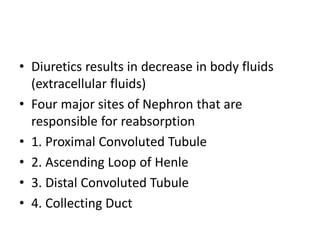 DIURETIC AGENT, STRUCTURE, SAR, MOA AND USES | PDF
