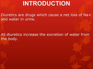 pharmacokinmetics: introduction to DIURETICS.ppt