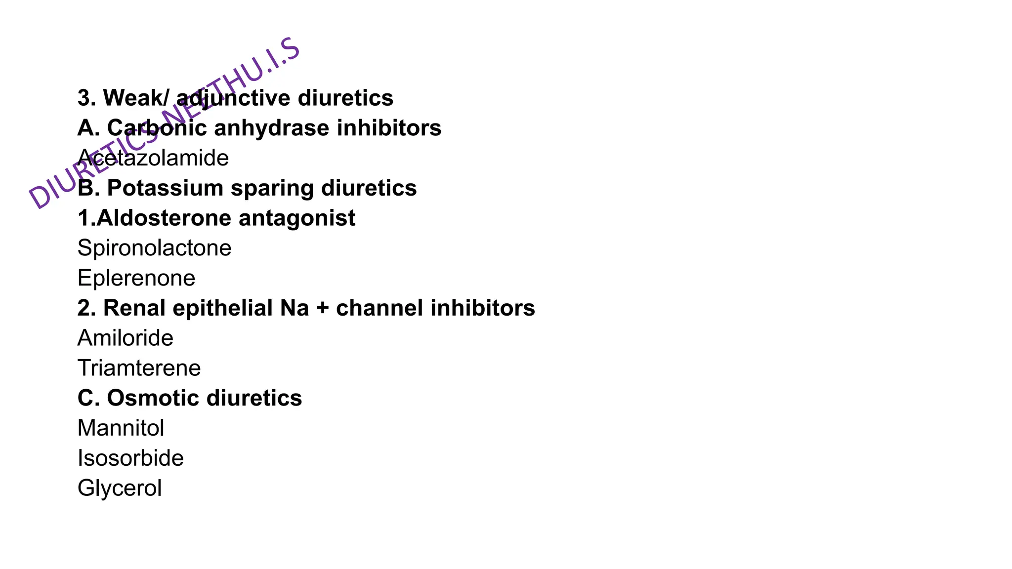 DIURETICS-NEETHU.I.S.pptx FIFTH SEMESTER.B.PHARM KUHS | PPTX