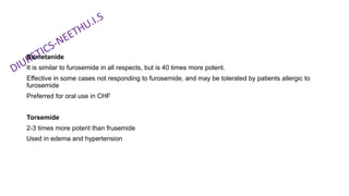 DIURETICS-NEETHU.I.S.pptx FIFTH SEMESTER.B.PHARM KUHS | PPTX
