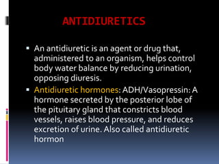 Diuretics ppt for BAMS students | PPT
