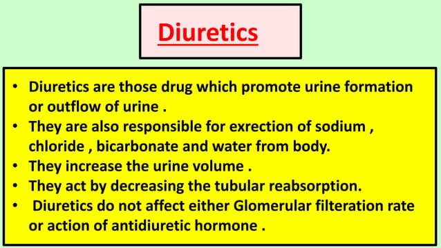 Diuretics : Classification of Diuretics | PPTX