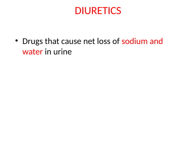 DIURETICS 15-09-23.pptx diuretics classification, mechanism of action ...