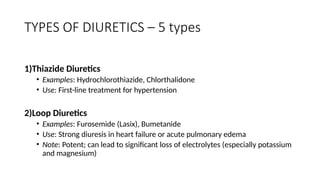 Mechanisms and Management of diuretics and loops | PPTX