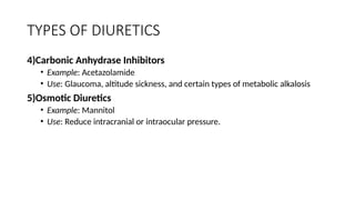 Mechanisms and Management of diuretics and loops | PPTX