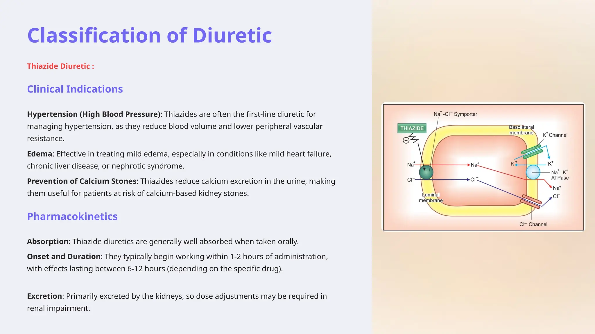DIURETICS diuretics, classification, mechanism of action, site of ...