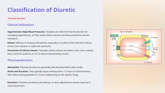 DIURETICS diuretics, classification, mechanism of action, site of ...