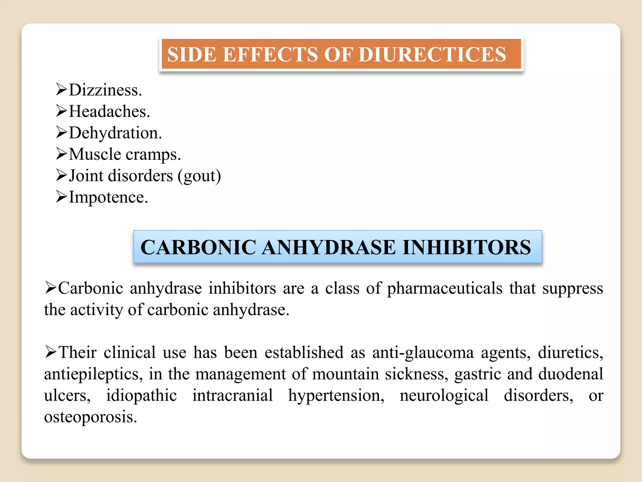 Diuretics and CA inhibitors | PPTX