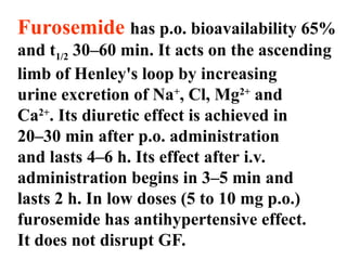 Drugs affecting the renal system Diuretics in ppt | PPT