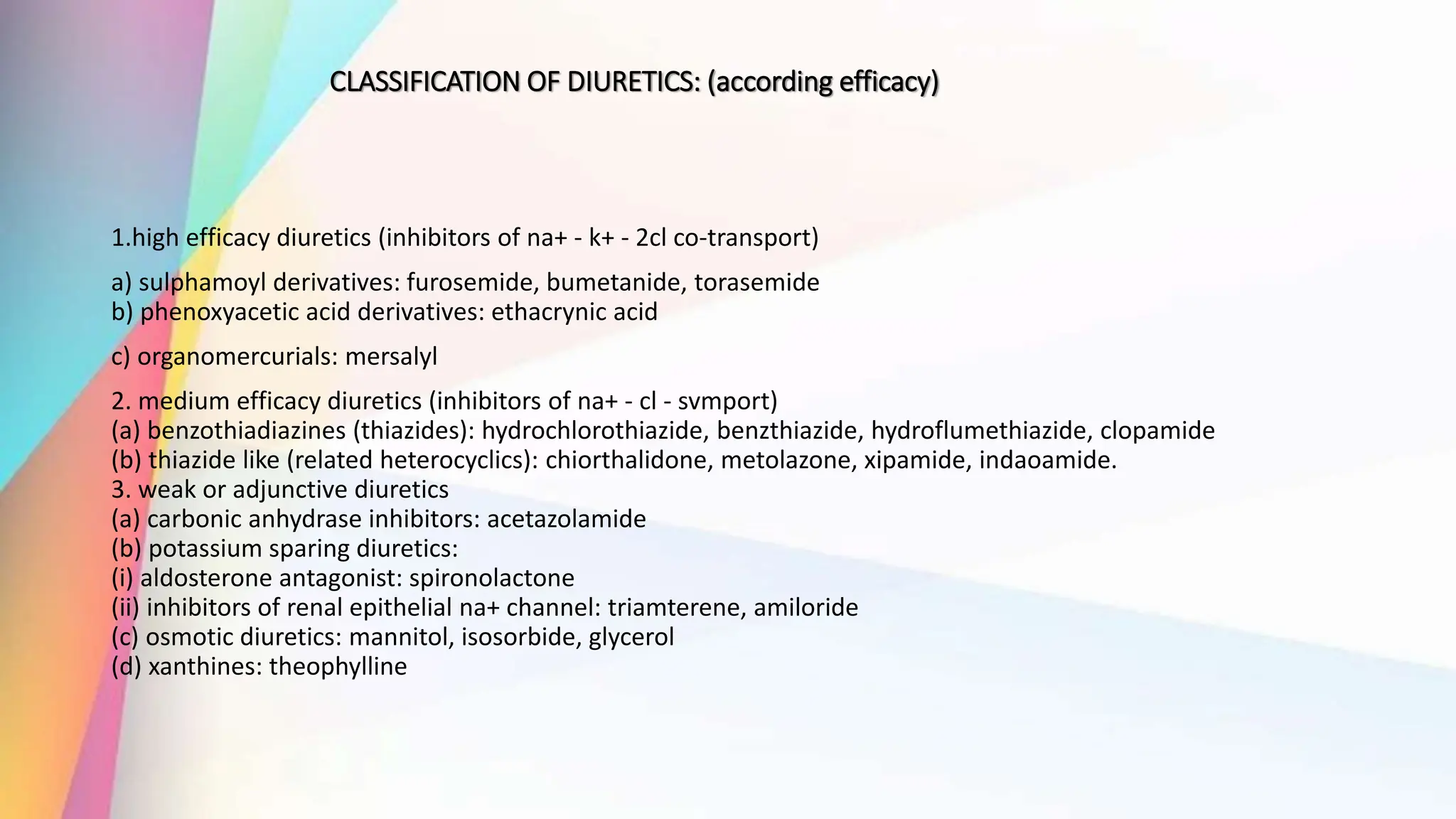 Diuretics and antidiuretics detail STUDY | PPT