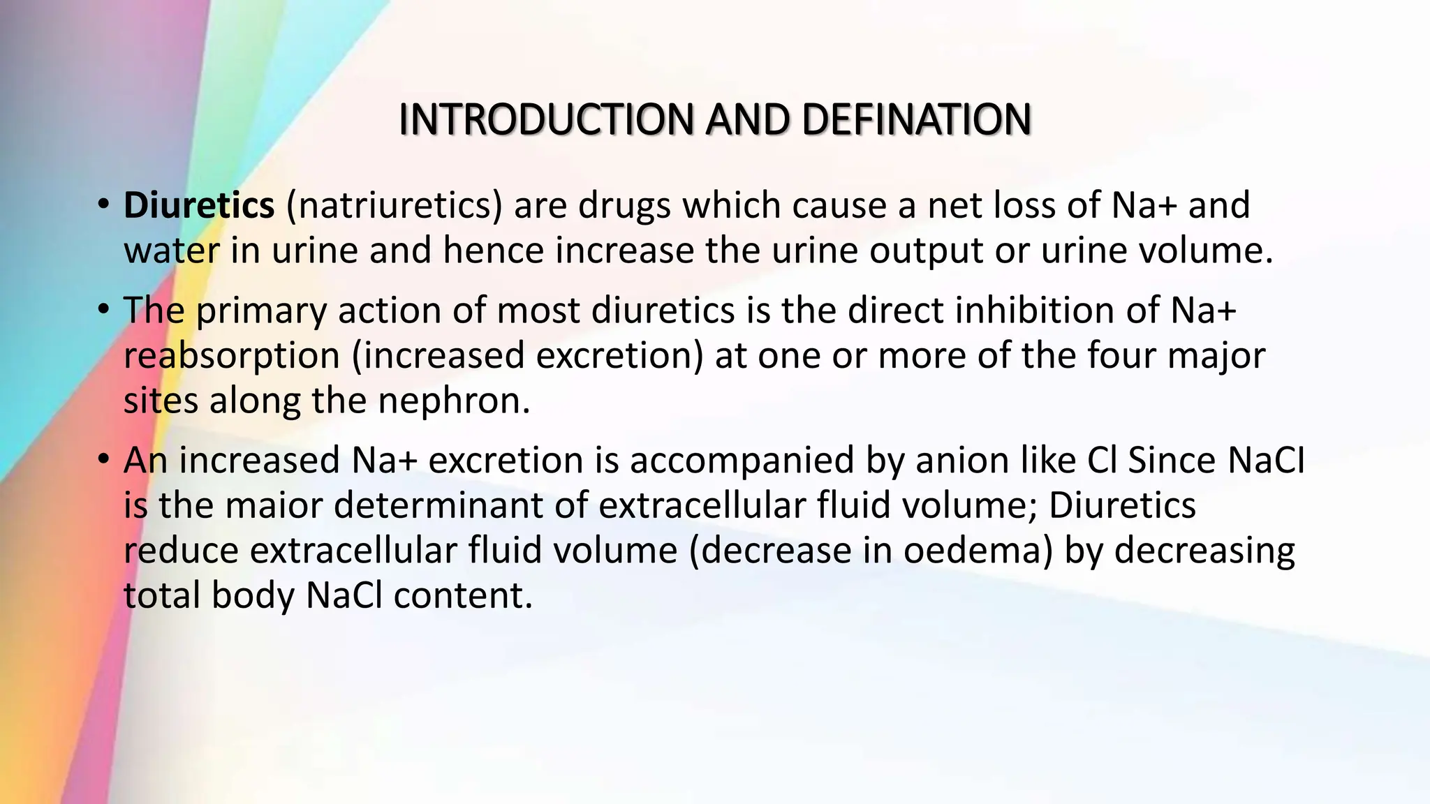 Diuretics and antidiuretics detail STUDY | PPTX