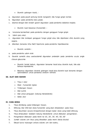 Diuretik percobaan | DOCX