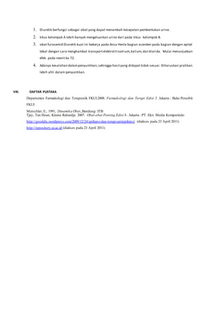 Diuretik percobaan | DOCX