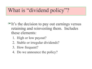 theoriesdividend policy in business finance.ppt