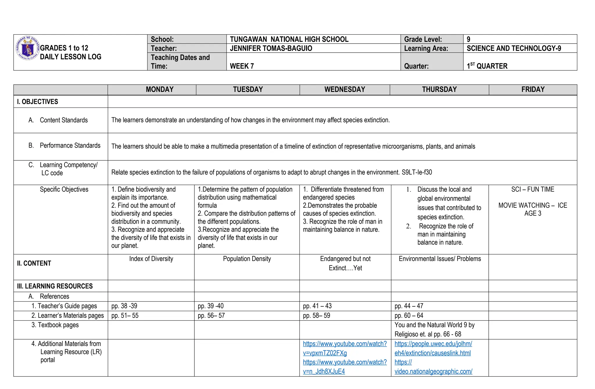 DIV. DLL SCIENCE 9 - Biodiversity and Evolution.docx