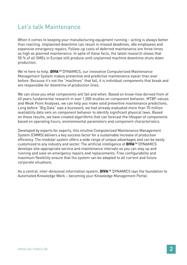 DIVA DYNAMICS Productfolder Maintenance Software | PDF