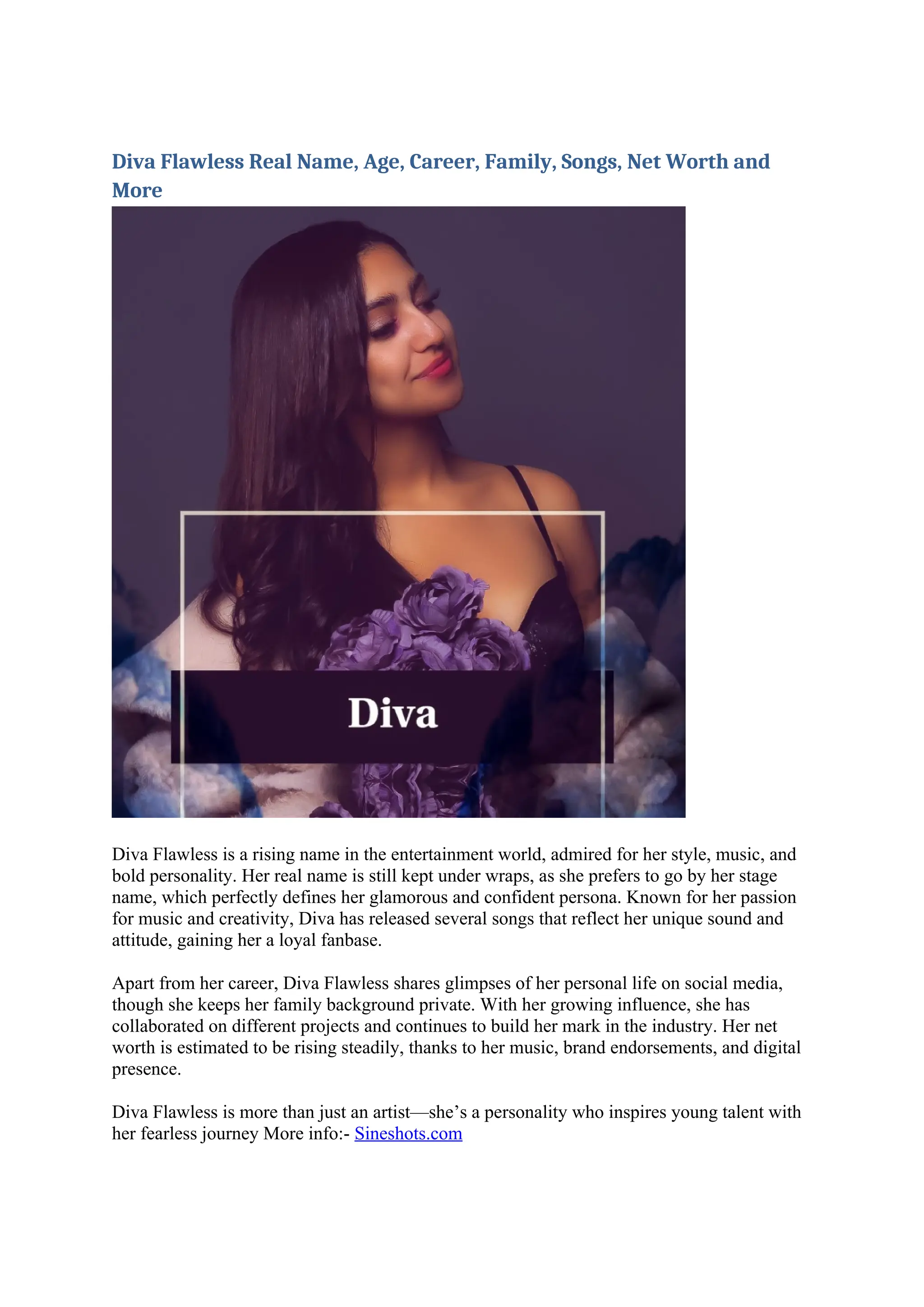 Diva Flawless Real Name, Age, Career, Family, | DOCX