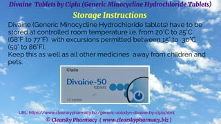 Divaine Tablets by Cipla (Generic Minocycline Hydrochloride Tablets) | PDF