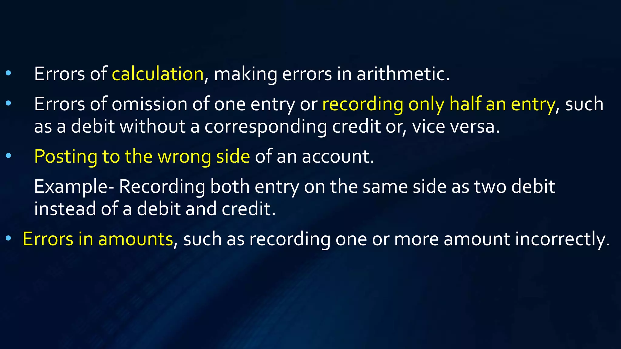 Trial Balance its error and its rectification | PPTX