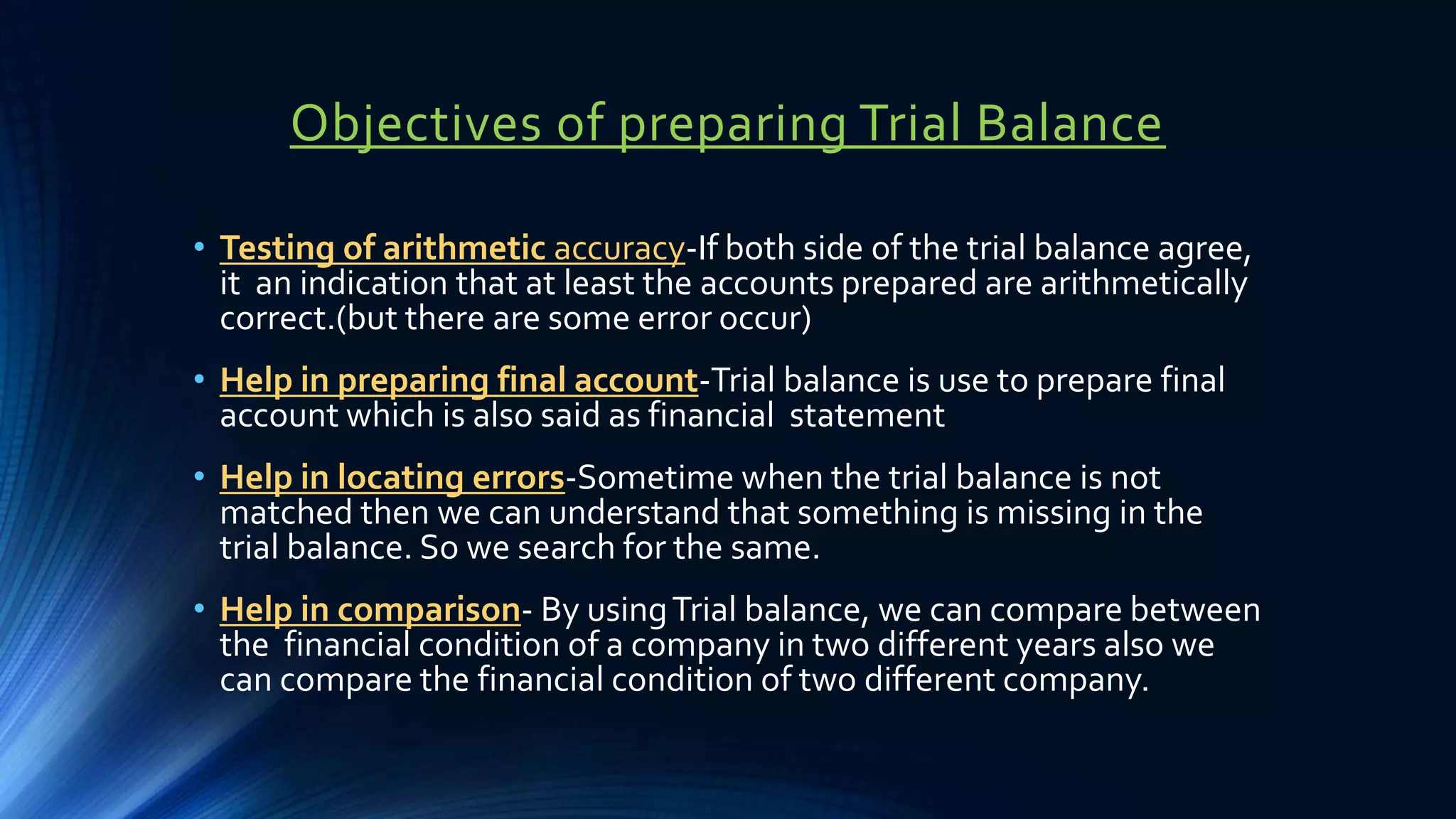 Trial Balance its error and its rectification | PPTX