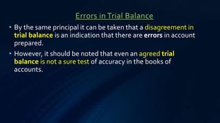 Trial Balance its error and its rectification | PPTX