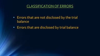 Trial Balance its error and its rectification | PPTX