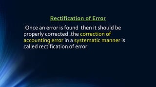 Trial Balance its error and its rectification | PPTX
