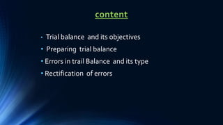 Trial Balance its error and its rectification | PPTX