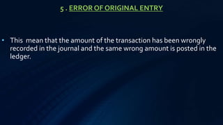 Trial Balance its error and its rectification | PPTX
