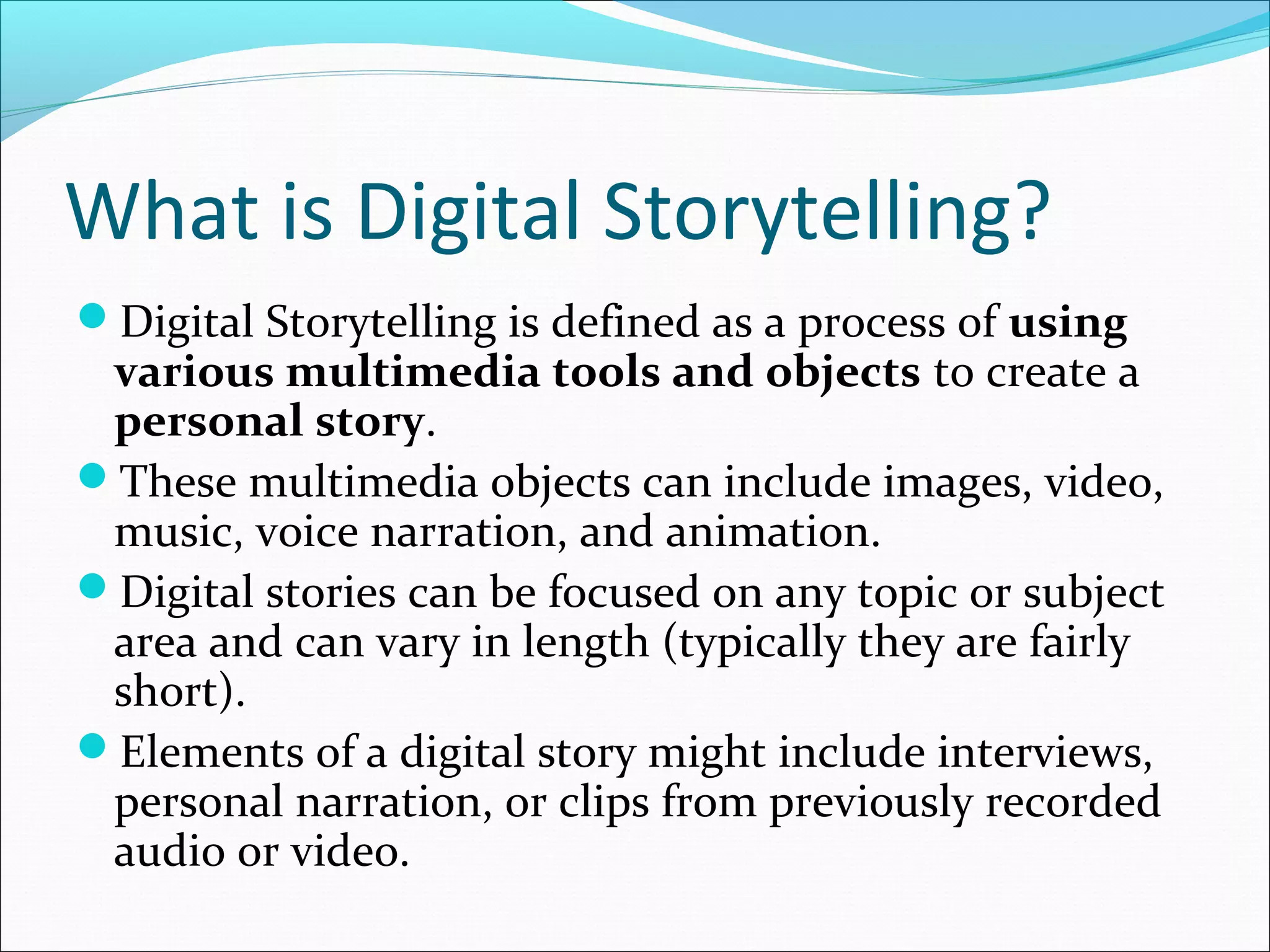Dive Into Digital Storytelling! | PPT