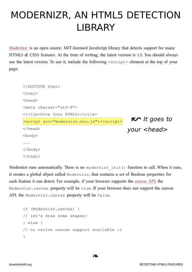 Dive into HTML5 | PDF